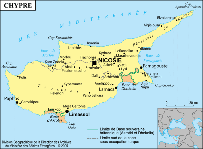 carte chypre | Routes Bibliques